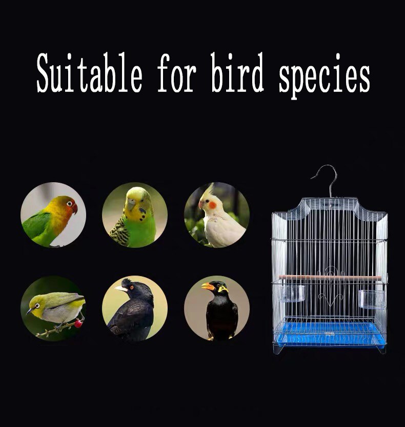 Metal Bird Cage With Toys Parrot Carrying Case Bud... – Grandado