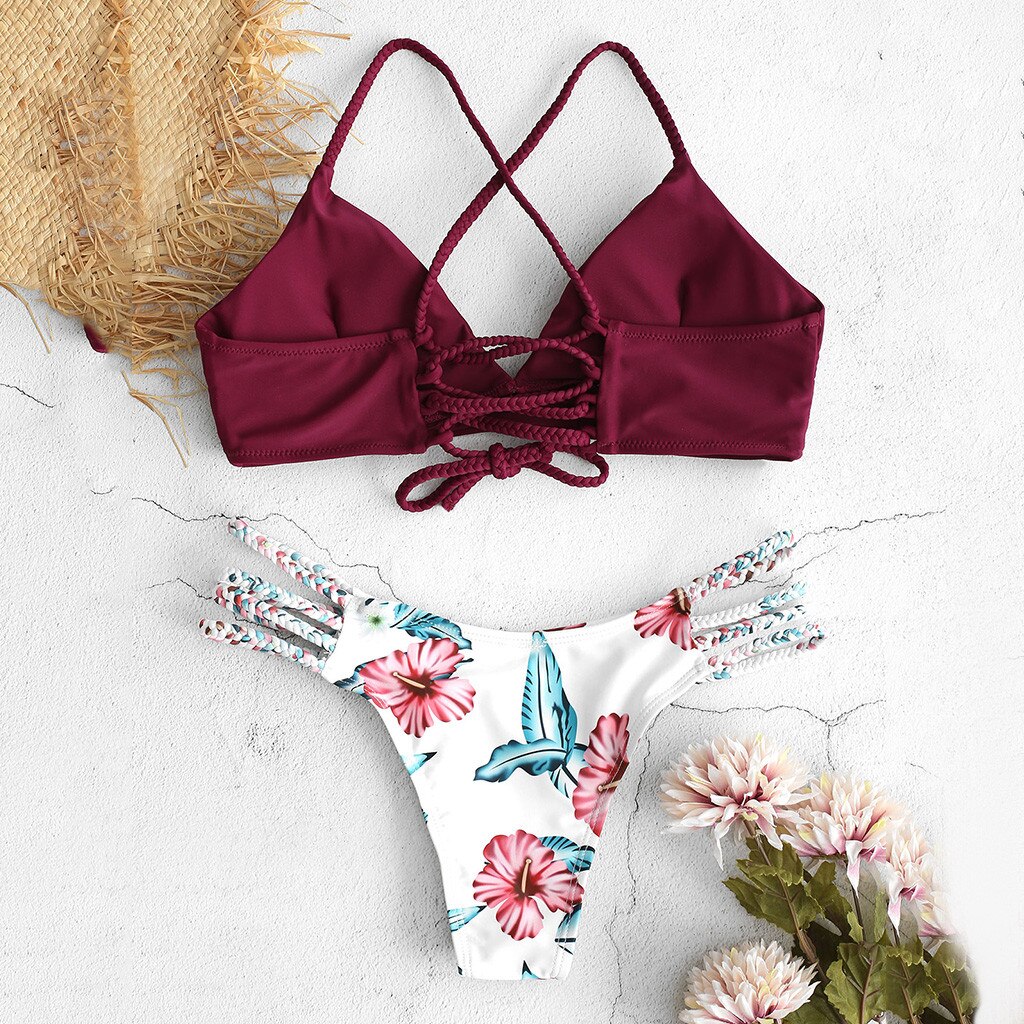 Summer Women's Micro Bikini Set Cut Out Flowers Ba... – Vicedeal