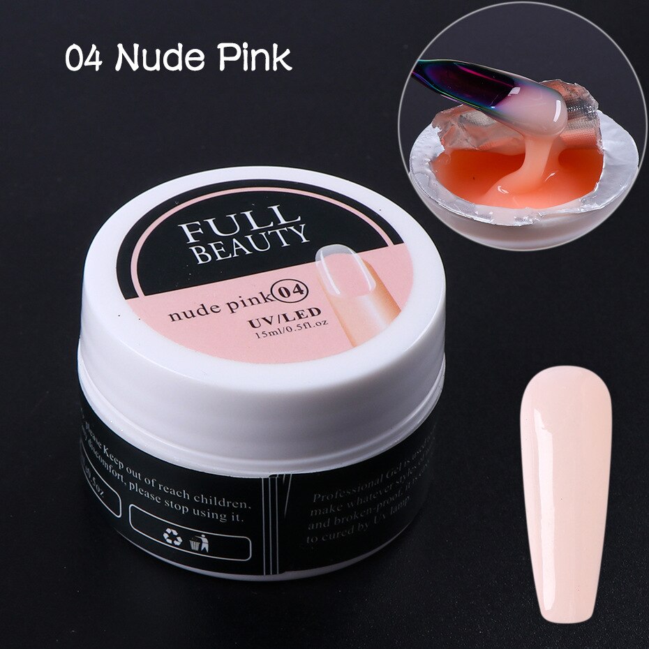 15ml Quick Building Gel Voor Nagel Acryl Wit Clear Grandado