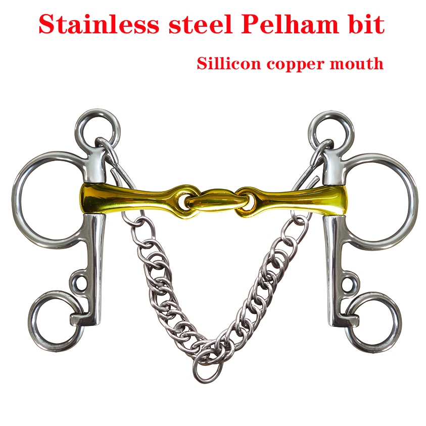 stainless steel Pelham bit,sillicon copper mouth w... – Grandado