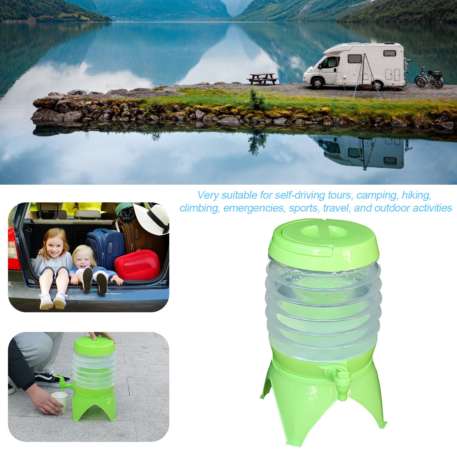 3.5L Car Water Bucket Portable Outdoor Folding Buc... – Grandado