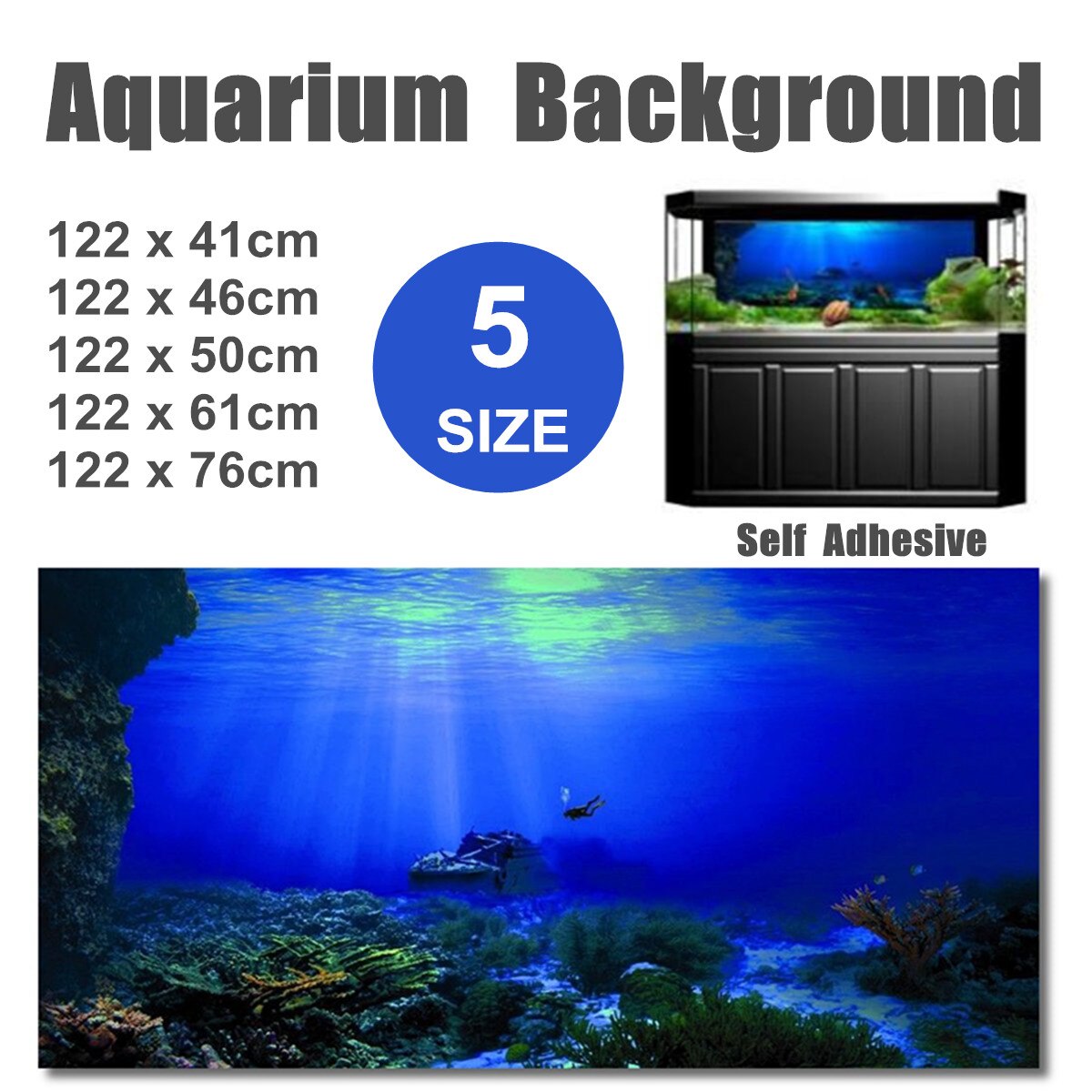 5 Size PVC High Glossy Aquarium Background Seabed ... – Grandado