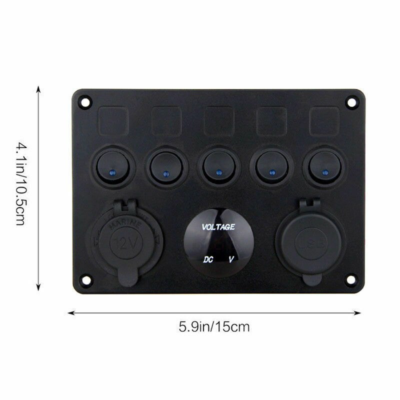 1pc 5 Gang 2 USB ON-OFF Charger 12V for Car Marine... – Vicedeal