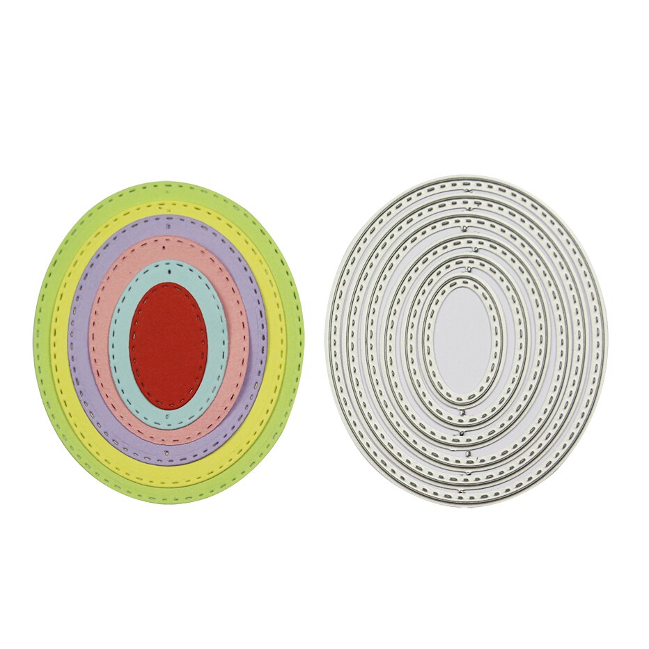 6pcs Oval Metal Cutting Dies Circle Scallop Frame ... – Grandado