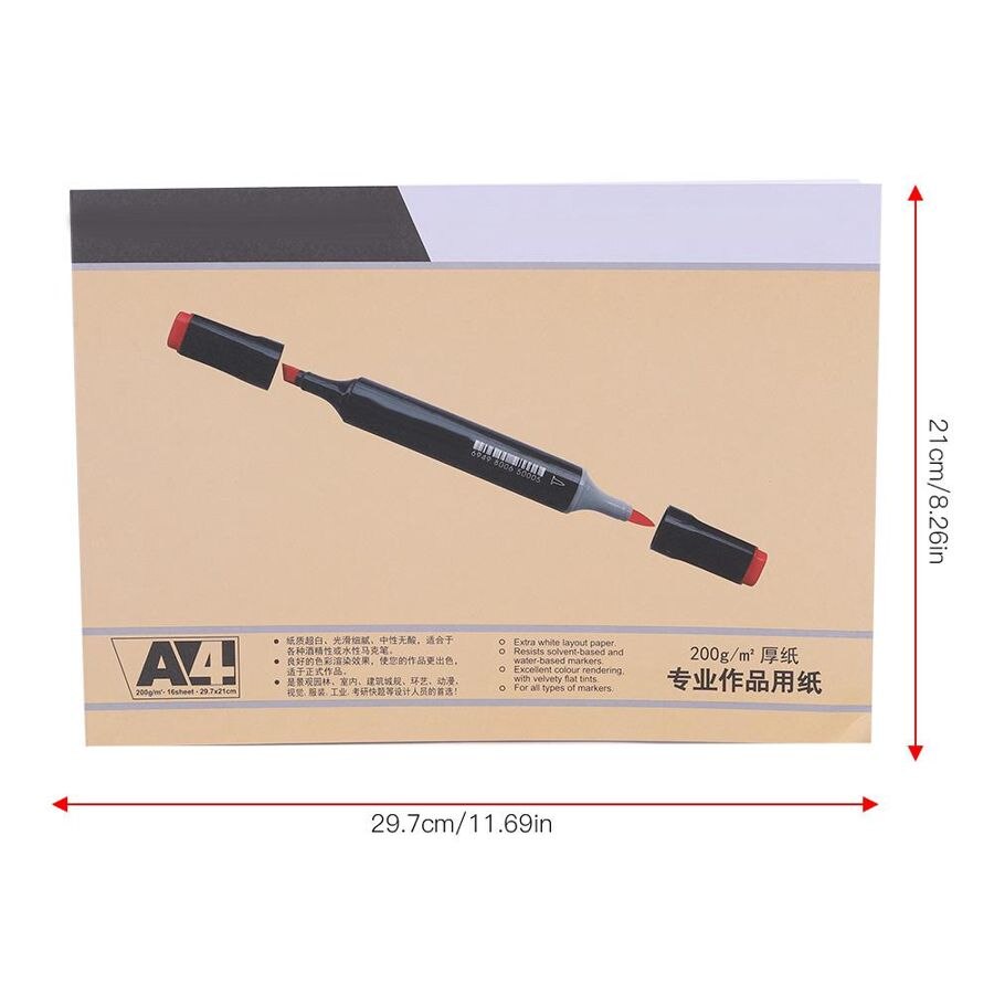 A3/A4/32K Marker Pad Drawing Paper Notebook Waterc... – Vicedeal
