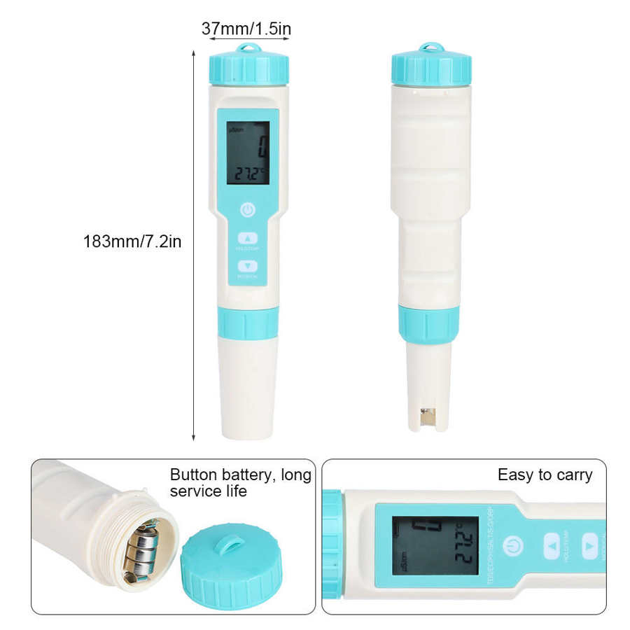 PH Tester Waterproof Electronic Salinity PH TDS EC... – Grandado