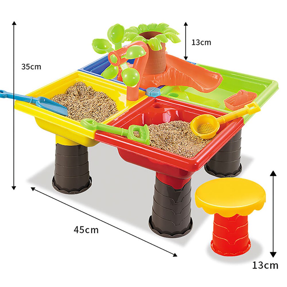 Children'S Beach Table Play Sand Pool Set Indoor B... – Grandado