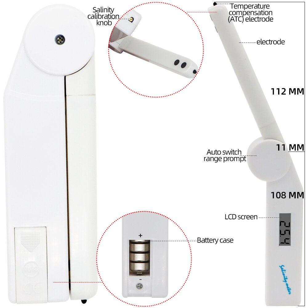 SA-917 Salinity Meter Foldable 0-100ppt Salinomete... – Vicedeal