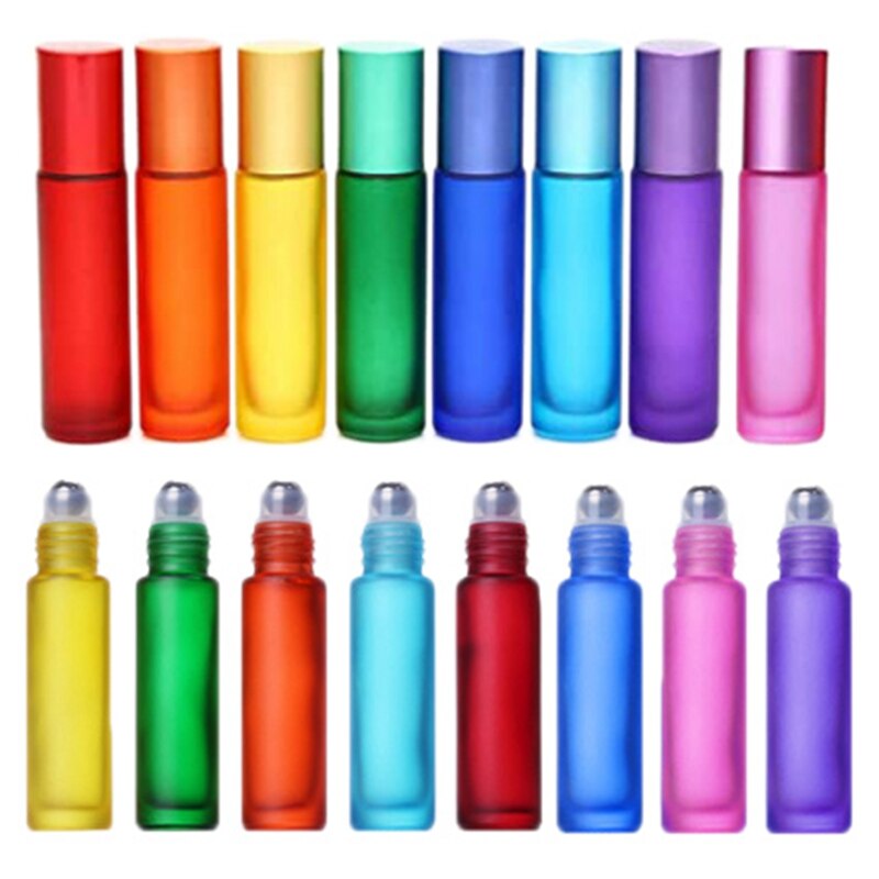 10Pc Colorful Roll Bottles Glass Massage Roller Bo... – Grandado
