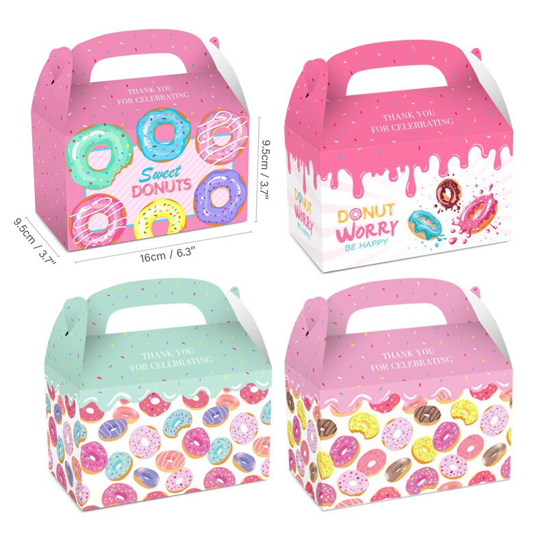 4PCS Donuts Boxes Cookie Candy Packaging Paper Bag... – Grandado