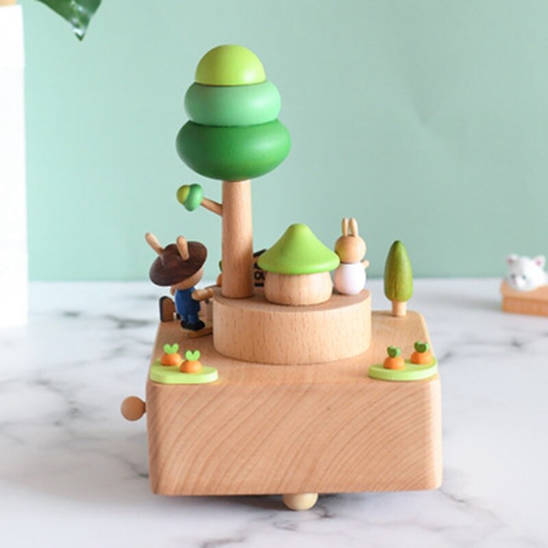 Fresh Farm Bunny Music Box Wooden Music Box Childr... – Grandado