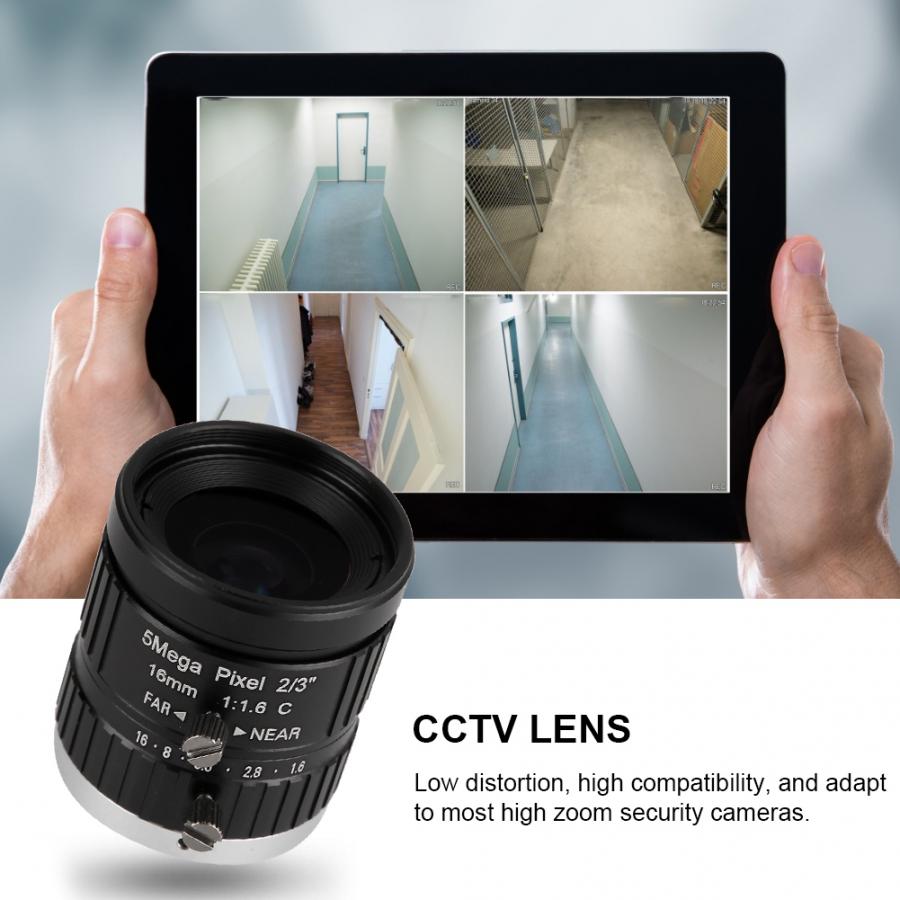 5MP 16mm Focal-Length CCTV HD Manual Lens 2/3 C Mo... – Grandado