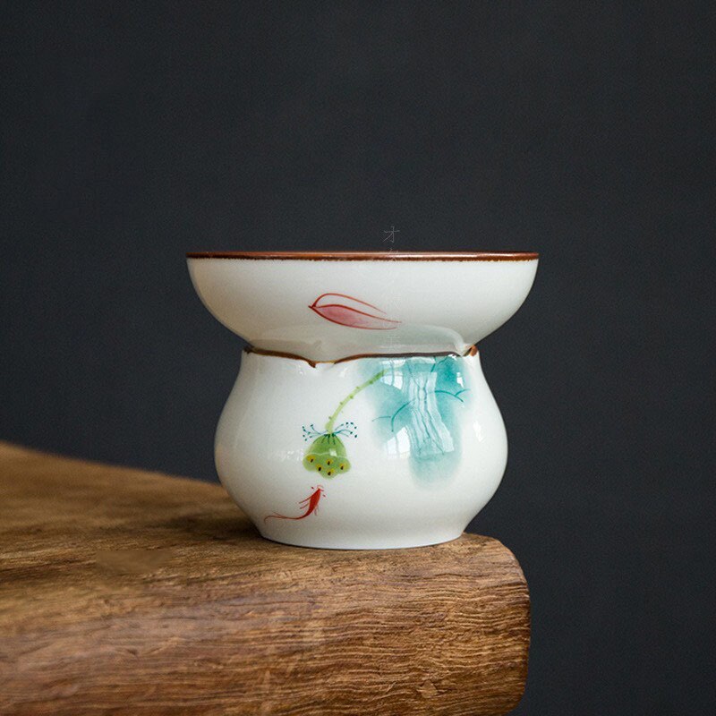 Hand Geschilderd Vis Play Lotus Thee Zandloper Set... – Grandado