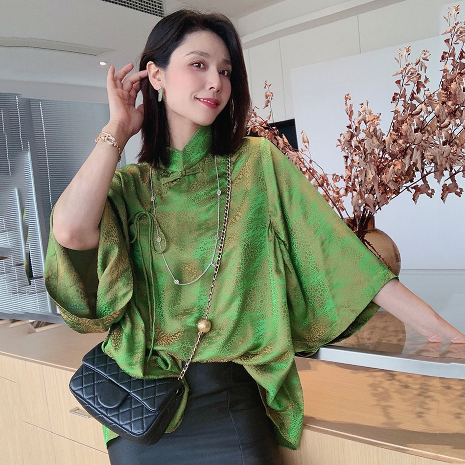 Women Green Qipao Shirts Chinese Style Lady Cheong... – Vicedeal
