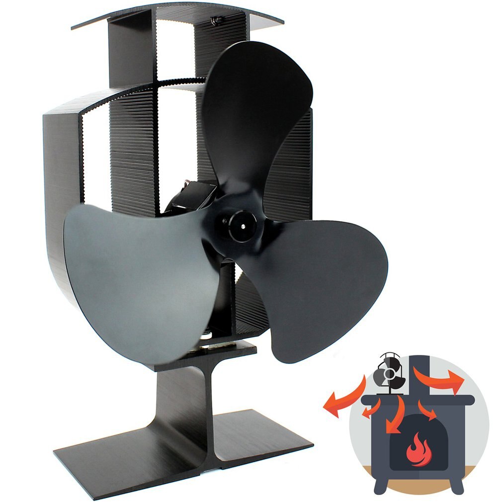 3 Blades Heat Powered Stove Fan Home Silent Heat P... – Vicedeal
