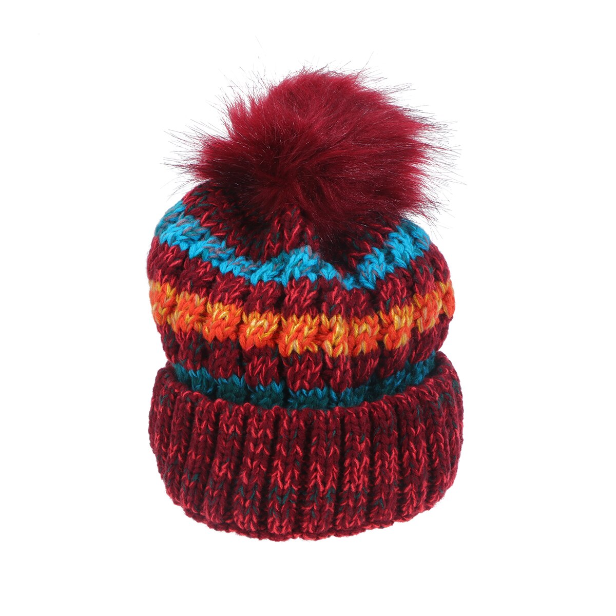 Women Stylish Knitted Hat Wool Yarn Warm Color Mat... – Grandado