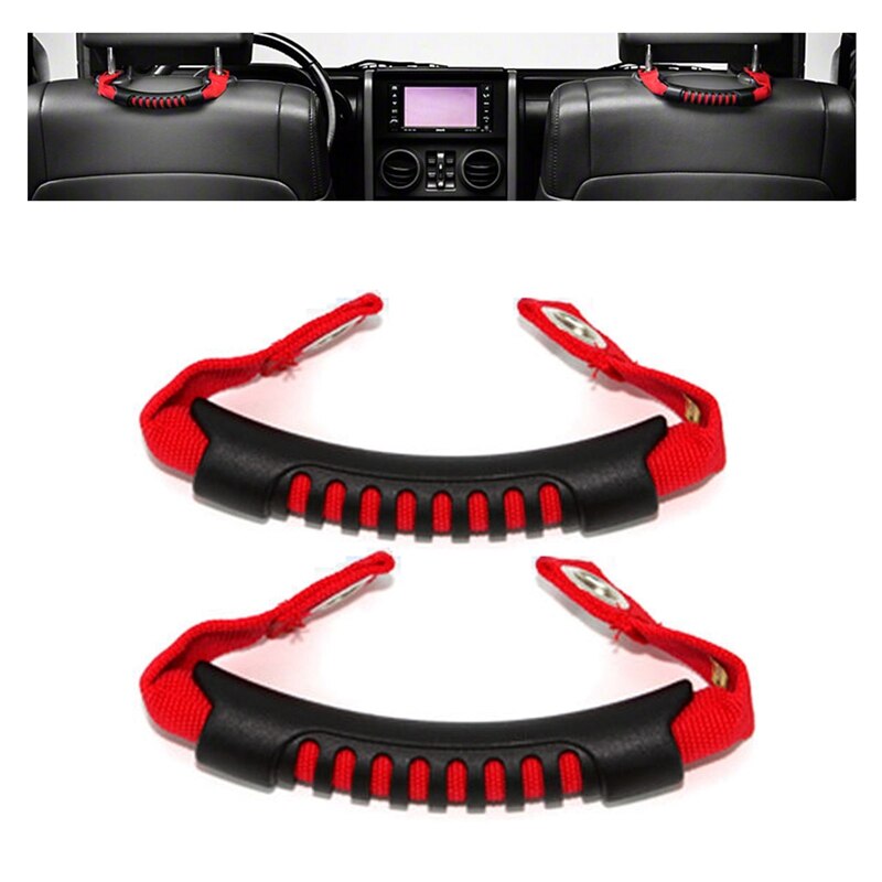 2Pcs Grab Handles Red Rear Seat Safety Grab Padded... – Grandado