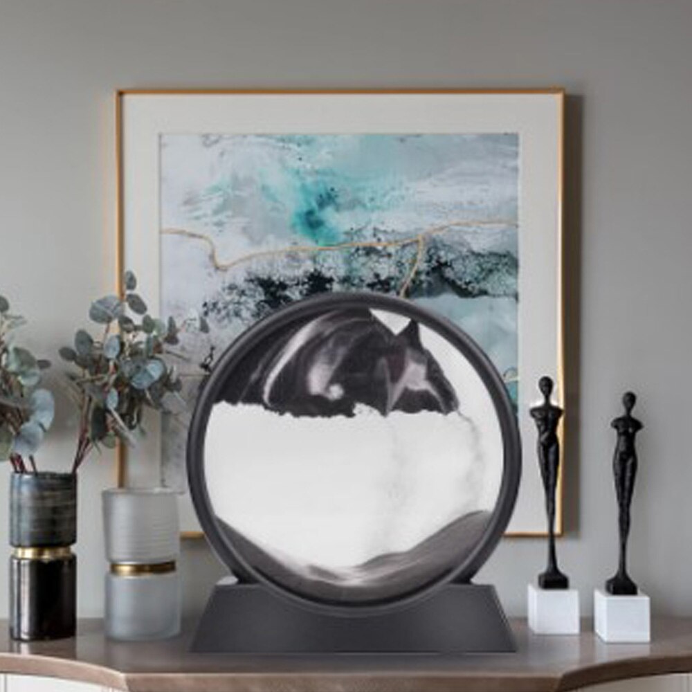 3D Moving Sand Art Picture Round Glass Deep Sea Sa... – Grandado