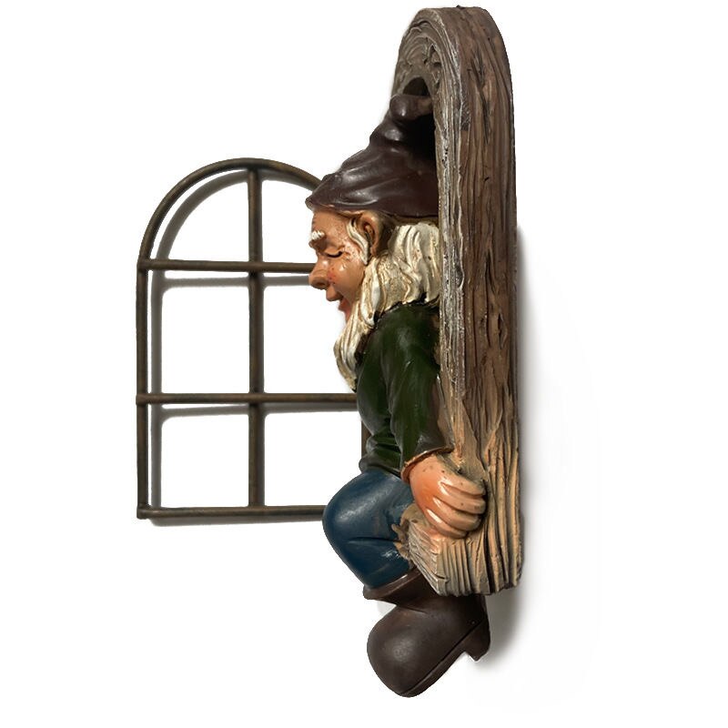 Naughty Garden Dwarf Statue Elf Going Out Tree Hug... – Grandado