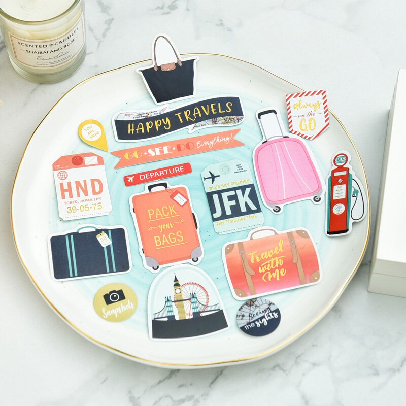 ZFPARTY 56pcs Happy Travel Paper Stickers Scrapboo... – Grandado