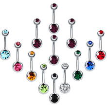 10pcs/lot Steel Belly Button Rings Gem Navel Pierc... – Vicedeal