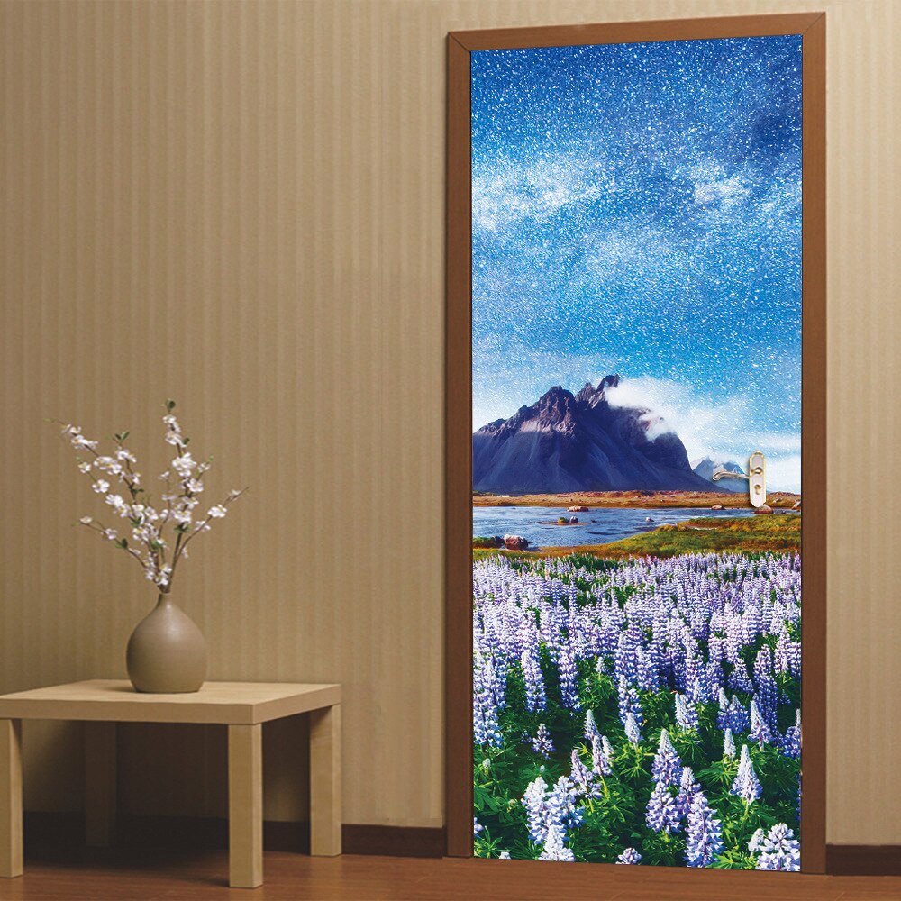 Lavender Blue Sky Star Door Stickers Home Decor Vi... – Grandado