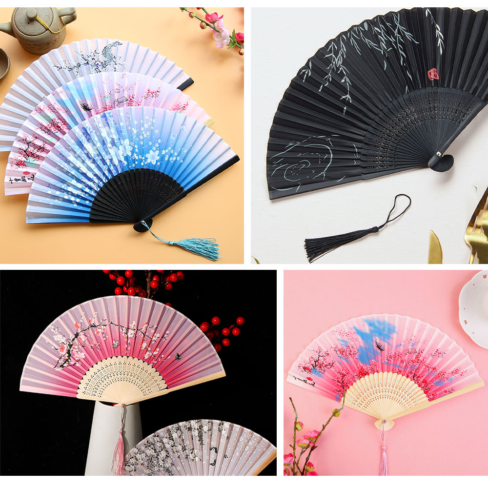 Women Folding Fan Chinese Vintage Bamboo Hand Fans... – Grandado