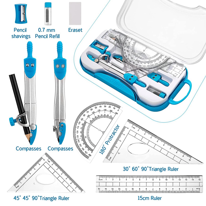 Geometrie Set 10 Stuks Math Benodigdheden Kit, Inc... – Vicedeal