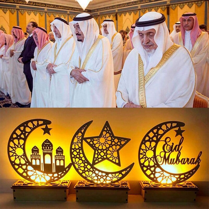 Wooden Led Light Palace Eid Mubarak Decor Ramadan ... – Grandado
