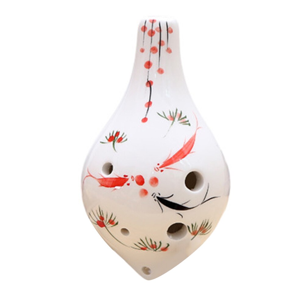 Ocarina 6 Holes Flower Pattern Ceramic AC Key Musi... – Vicedeal
