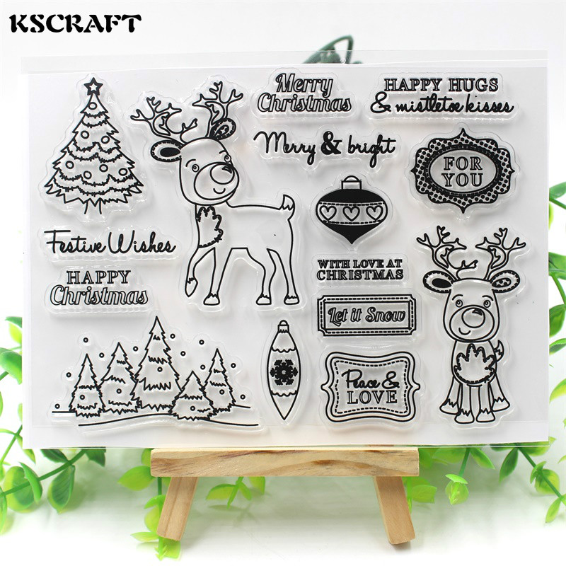 KSCRAFT Christmas Deer Transparent Clear Silicone ... – Grandado