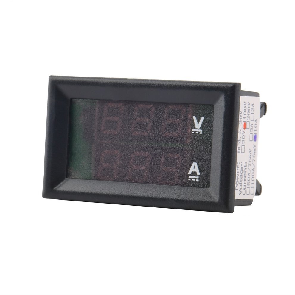 Auto DC 100 V 10A Voltmeter Ammeter Blue + Red LED... – Grandado