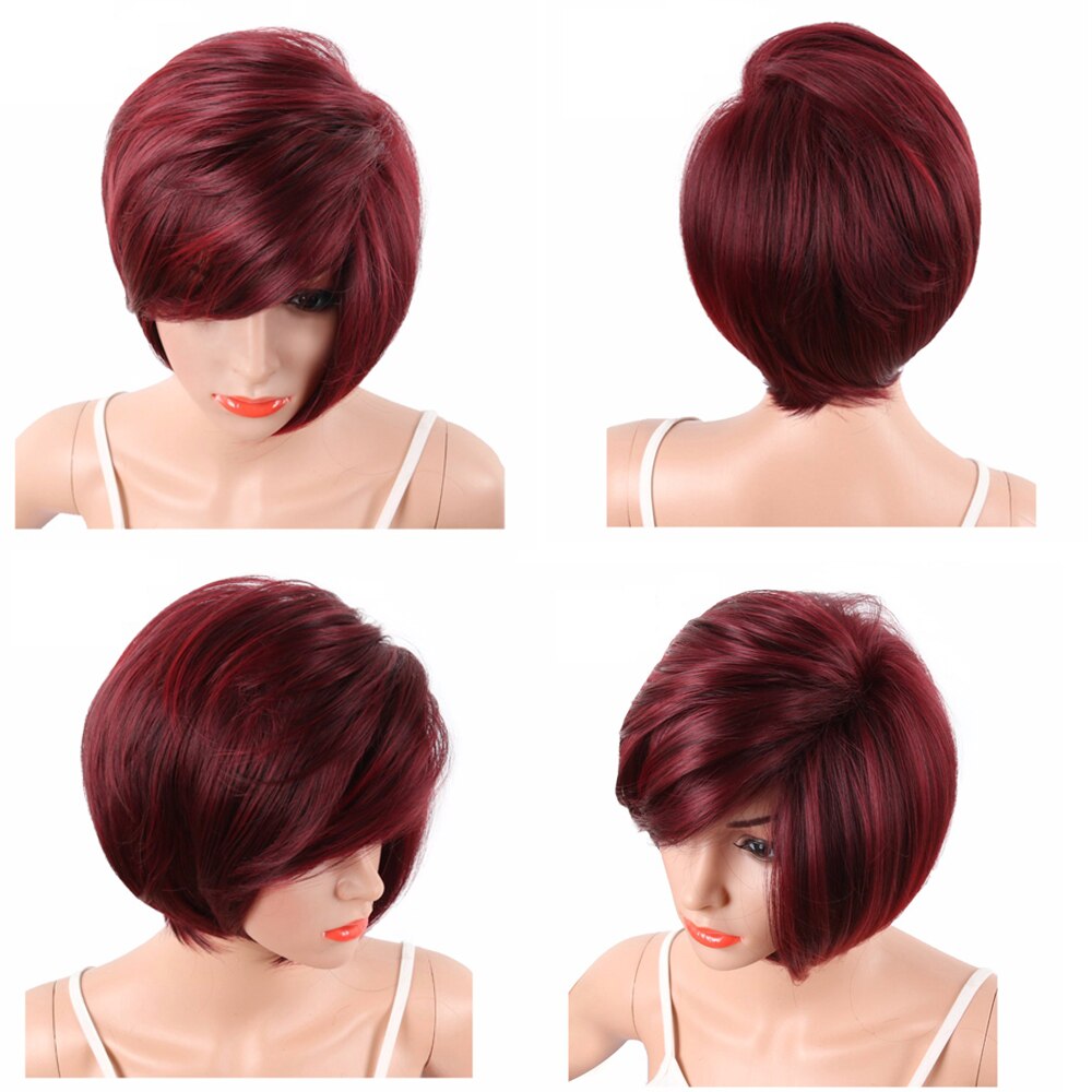 Deyngs Short Pixie Cut Bob Synthetic Wigs for Blac... – Grandado