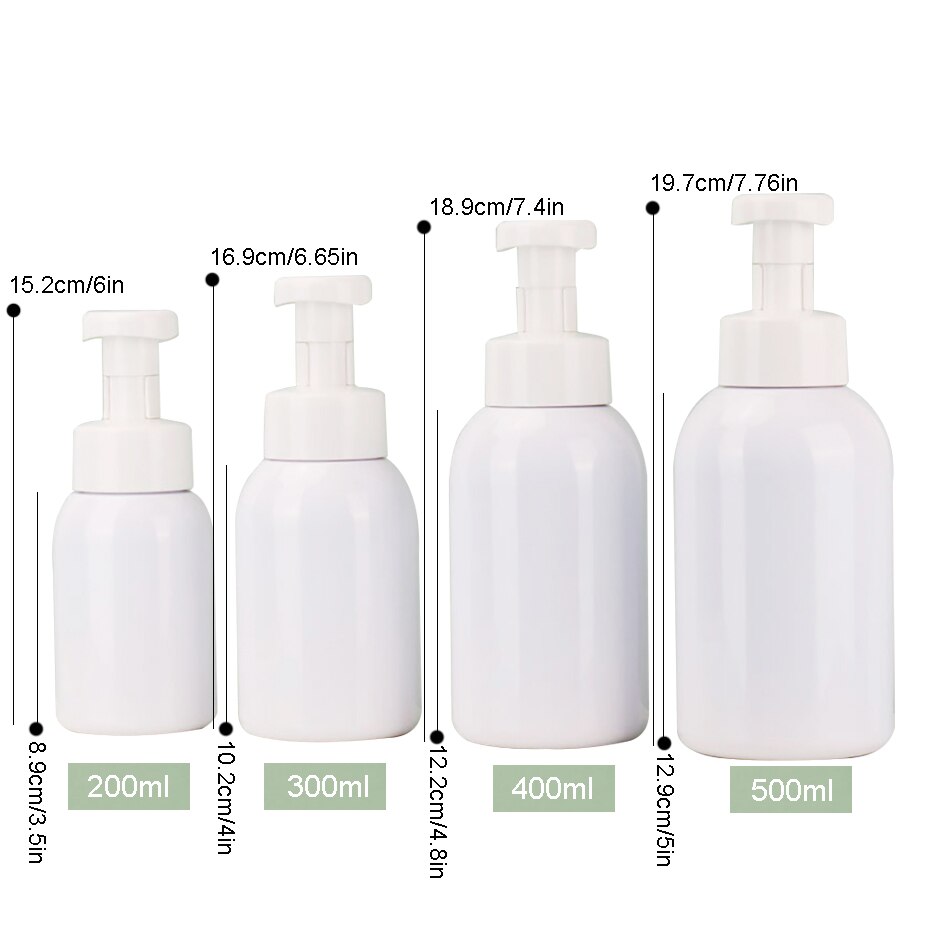200/300/400/500ml håndpresse skummende flasker hvi... – Vicedeal