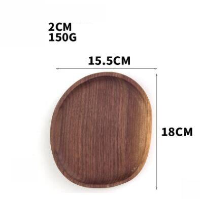 Black walnut solid wood plate round wooden Plate T... – Grandado