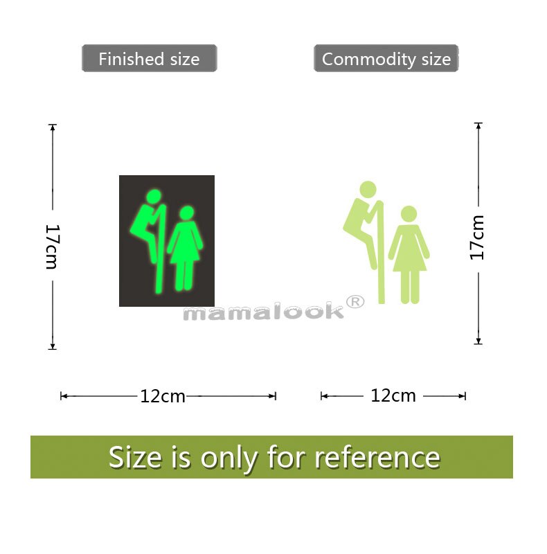 Bathroom Toilet Luminous Door Wall Sticker Glow in... – Grandado