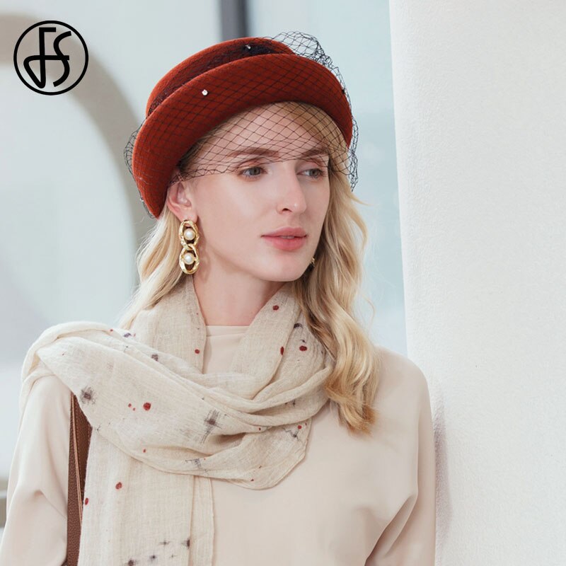 Chapéu tipo fedora, chapéu de lã fs para mulheres,... – Grandado