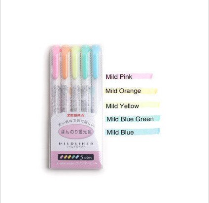 5pcs/set Japanese Zebra Mild Liner Double Headed H... – Grandado