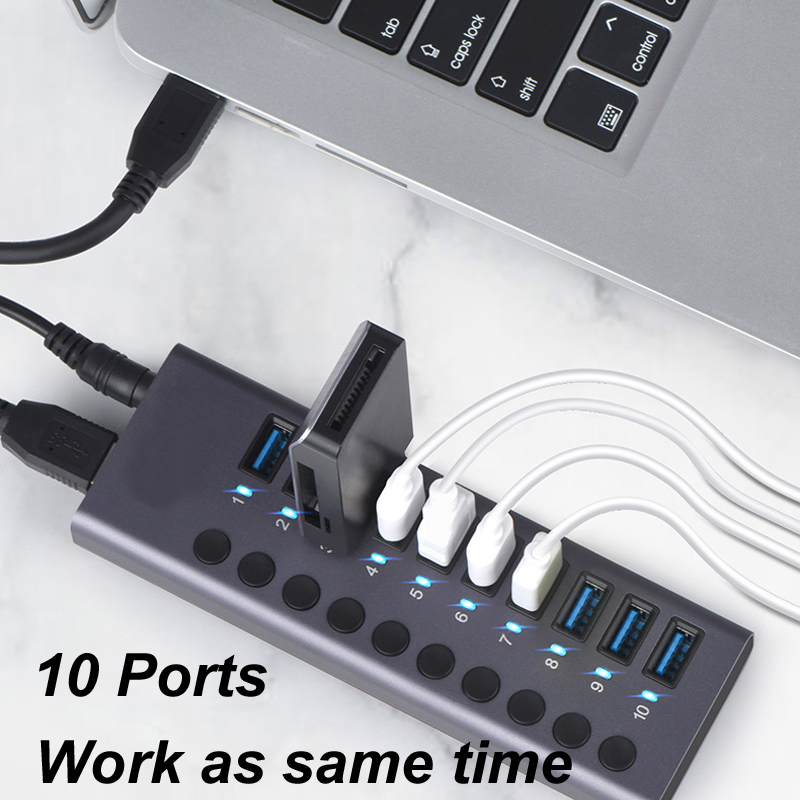 10 Ports USB 3.0 HUB Charging 5Gbps Data Transfer ... – Vicedeal