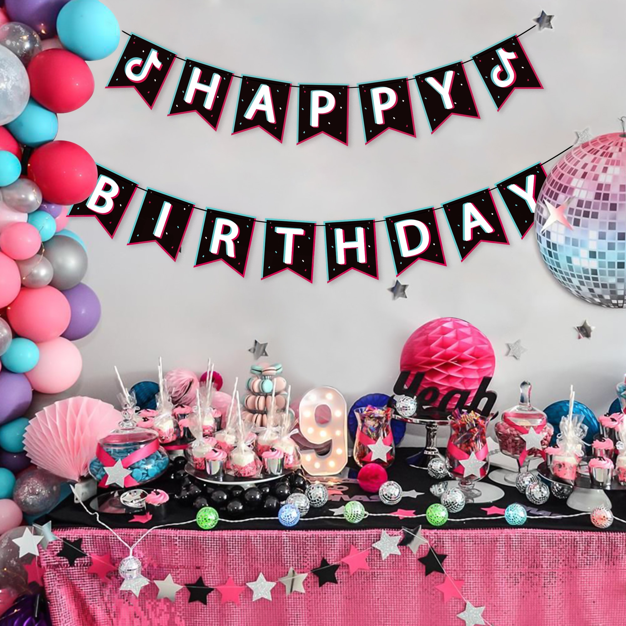 Happy Birthday Printing Banner TIK Party Supplies ... – Grandado