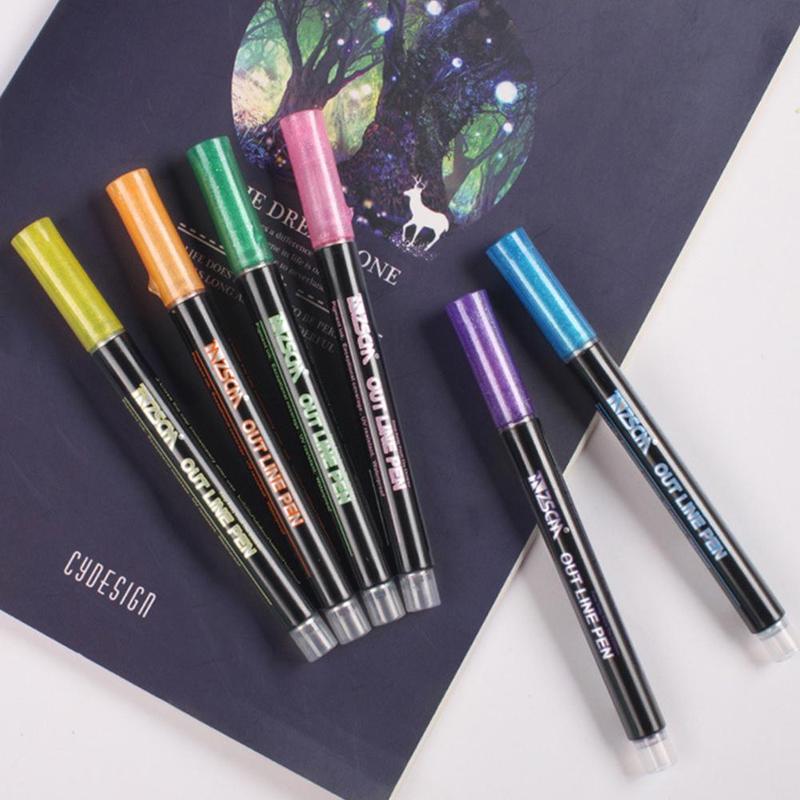12Pcs/set Colorful Double Line Pen Highlighter Flu... – Grandado