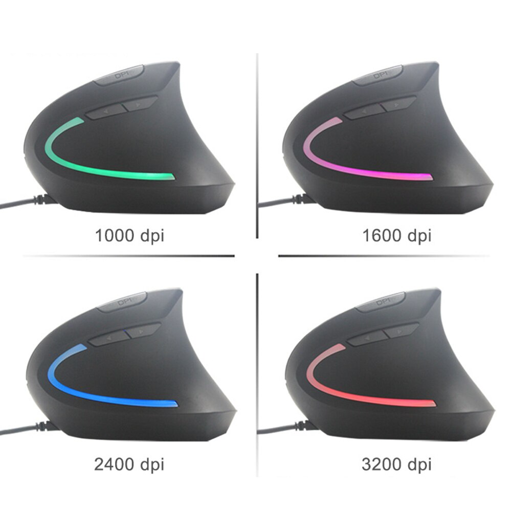 Wired Vertical Ergonomic Gaming Mouse 5 Buttons Pr... – Grandado
