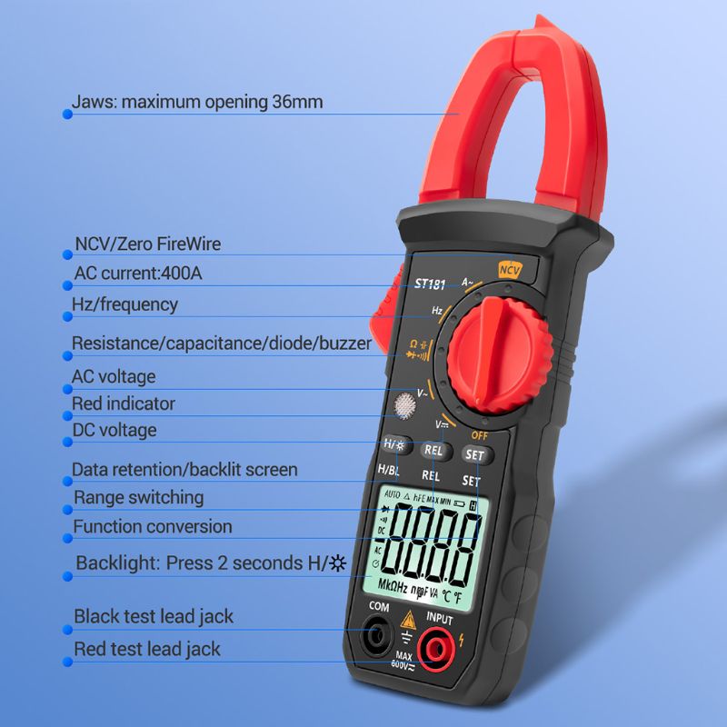 Digital Clamp Meter 4000 Counts Multimeter Ammeter... – Grandado