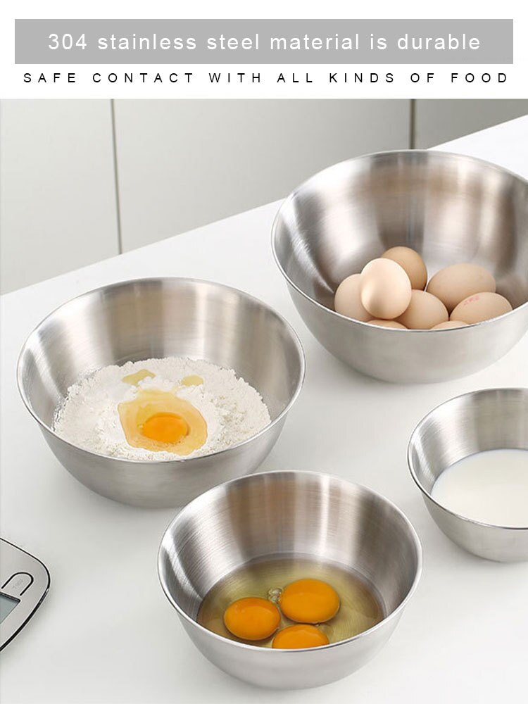 Stainless Steel Mixing Bowls (Set Of 4) Non Slip N... – Grandado