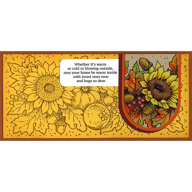 4x8.6inch Slimline Fall Sunflowers Clear Stamps Fa... – Grandado