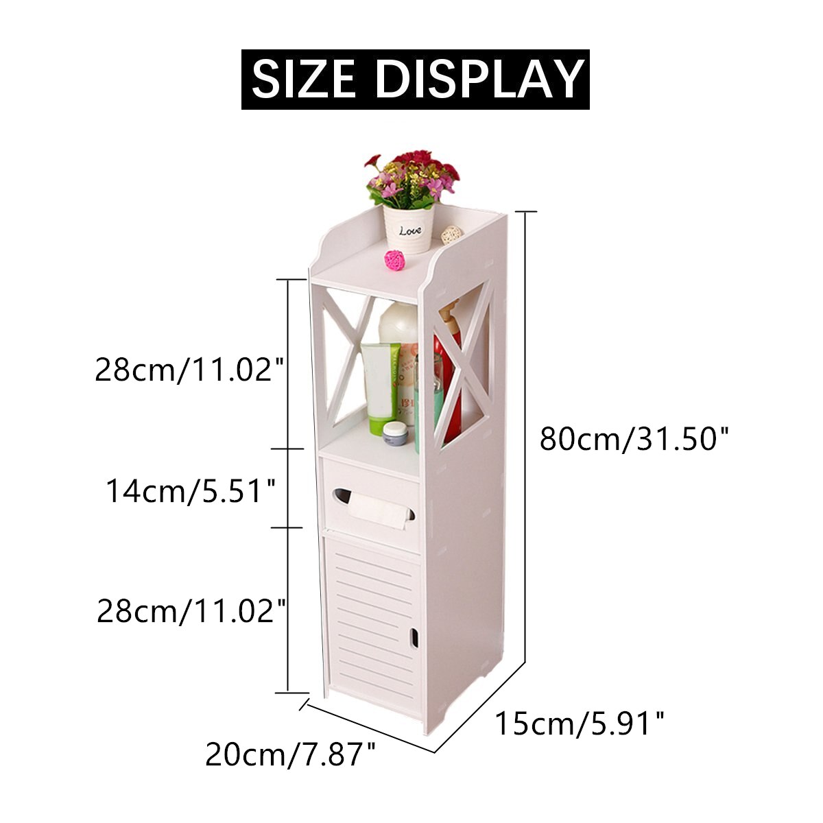 4 Layers Bathroom Cabinet Rack Cupboard Storage Sh... – Grandado