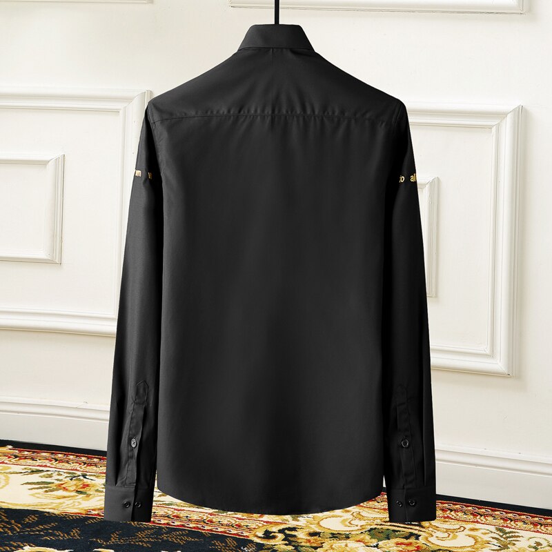 Letters Borduren Mannen Shirt Bedrijf Mannelijke J... – Vicedeal