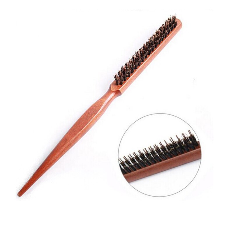 Wood Handle Natural Boar Bristle Hair Brush Fluffy... – Grandado