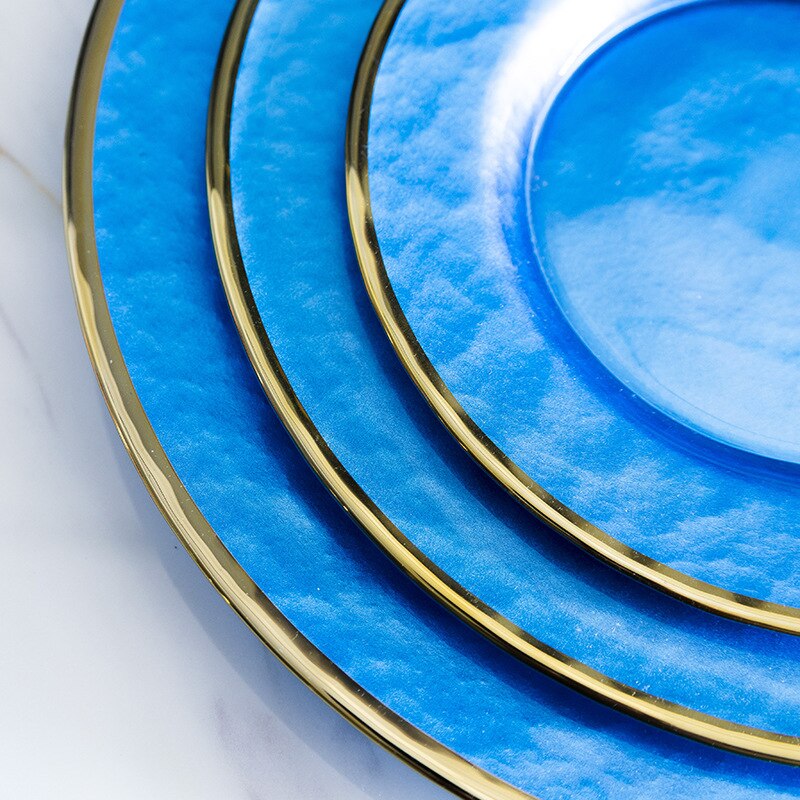 Nordic Phnom Penh cold glass plate round multicolo... – Grandado