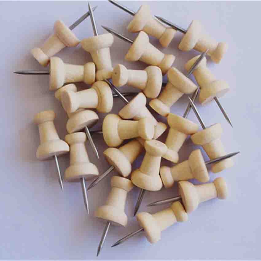 50pcs/lot Wooden Thumb Tack Map Markers Pin Pushpi... – Grandado